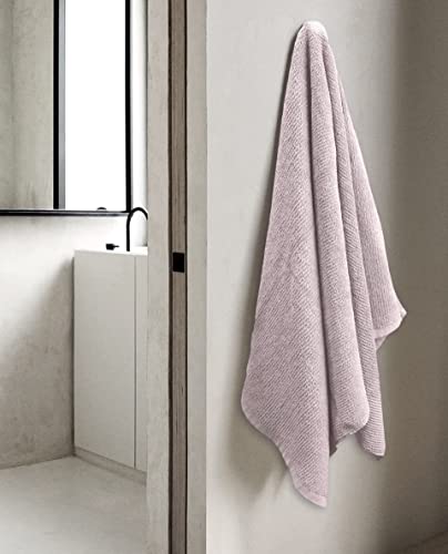 NY Loft 100% Cotton Quick Dry Towel Set | Textured Bathroom Towels | Highly Absorbent and Durable Towel Set | Greenwich Collection (6 Piece Towel Set, Lilac Snow)