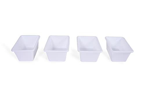 UNiPLAY Small Stackable Storage Bins for Closet Organizers, Food Organizer Bins, Pantry Storage and Toy Storage Organizer, (4-Pack), White
