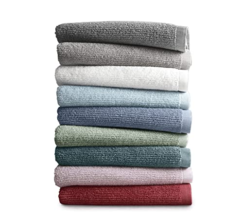 NY Loft 100% Cotton Quick Dry Towel Set | Textured Bathroom Towels | Highly Absorbent and Durable Towel Set | Greenwich Collection (6 Piece Towel Set, Lilac Snow)