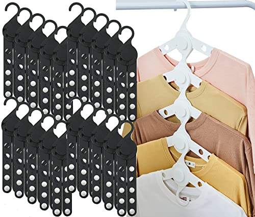 Closet Organizer Foldable Hangers - Bigtime Closet Space Saver - Holds 20lbs Durable & Portable - Use at Home, Dorm, and Office (Black 20 Pack)
