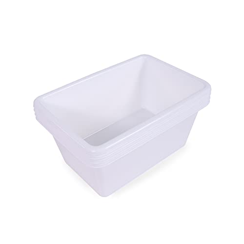UNiPLAY Small Stackable Storage Bins for Closet Organizers, Food Organizer Bins, Pantry Storage and Toy Storage Organizer, (4-Pack), White