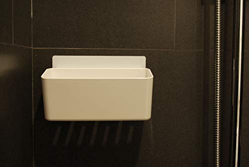 LADYBEE7LES Bath Shelve, Adhesive Shelf Shower Caddy Bathroom Organizer, No Drill Wall Mounted Shower Caddy Basket plastic,White Storage Rack for Bathroom/Kitchen