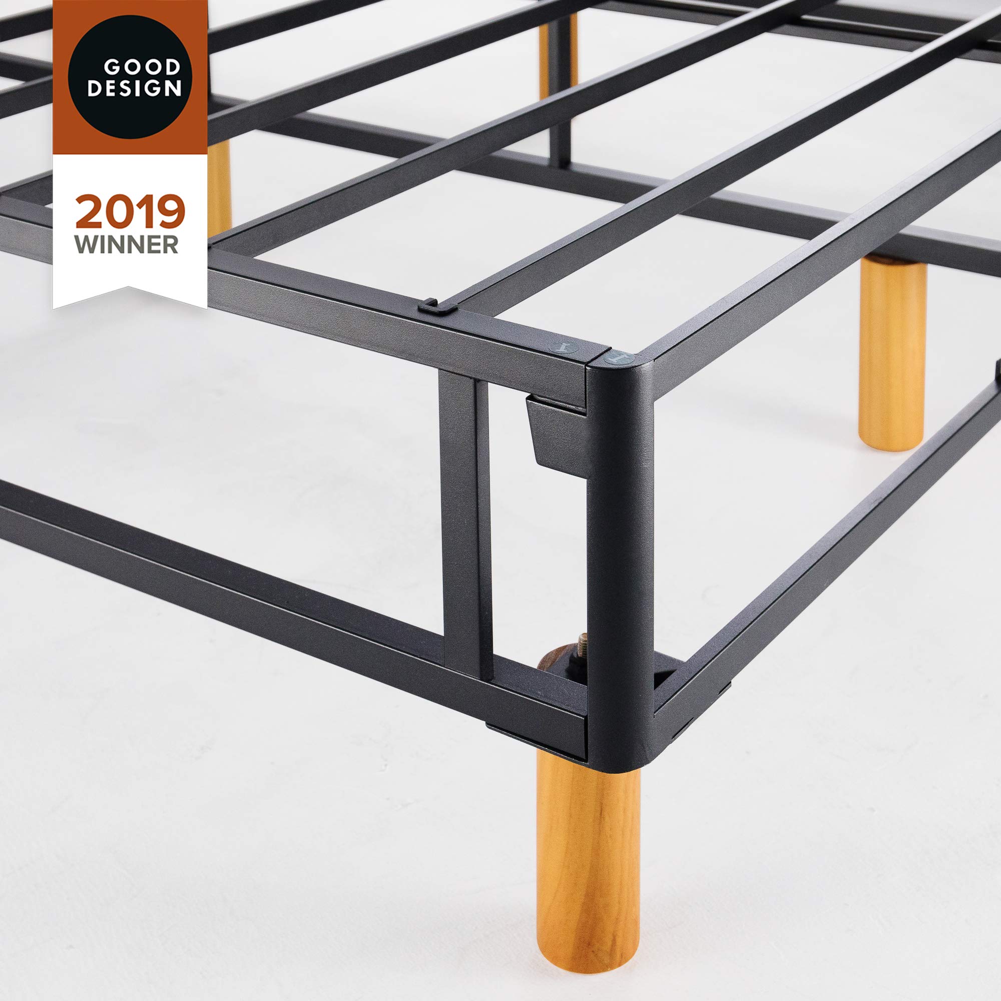 ZINUS GOOD DESIGN Award Winner Justina Metal Mattress Foundation, 16 Inch Platform Bed, No Box Spring Needed, Full, Beige
