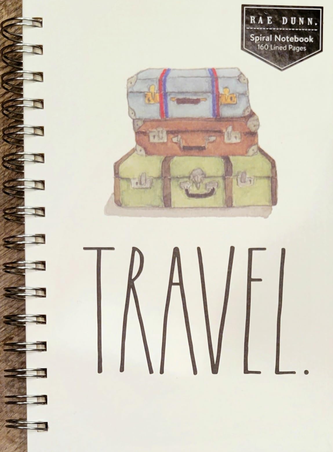 Rae Dunn Large Letter Travel. Spiral Notebook (160 lined pages)