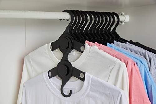 Closet Organizer Foldable Hangers - Bigtime Closet Space Saver - Holds 20lbs Durable & Portable - Use at Home, Dorm, and Office (Black 20 Pack)
