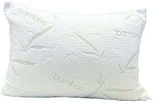 Memory Foam Travel Pillow - Camping Pillow - Cooling Rayon Made from Bamboo and Polyester Cover - Machine Washable - Great for Airplanes and Cars