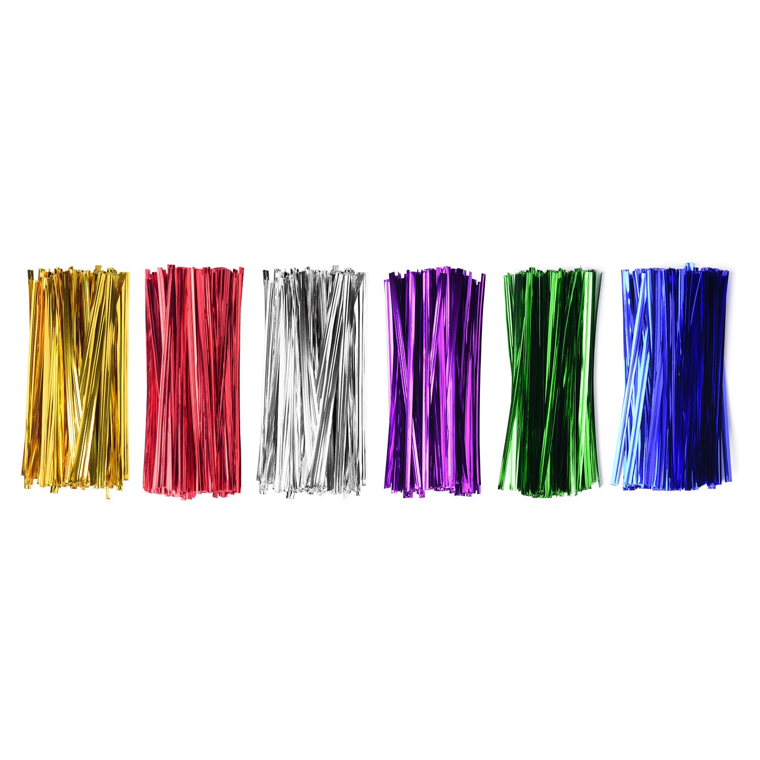 300 Pack Cello Treat Bags with 6 Mix Colors Twist Ties Perfect forLollipop Candy Cake Pop Chocolate Cookie Wrapping Buffet