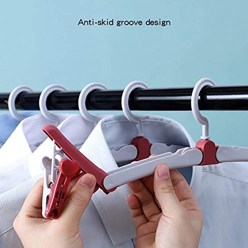 WALNUT Travel Clothes Rack Hanger Portable Durable Folding Clothes Hanger Multifunction Stretch Drying Rack Home Wardrobe Storage Hot (Color : White-Dinosaur Doodle4)