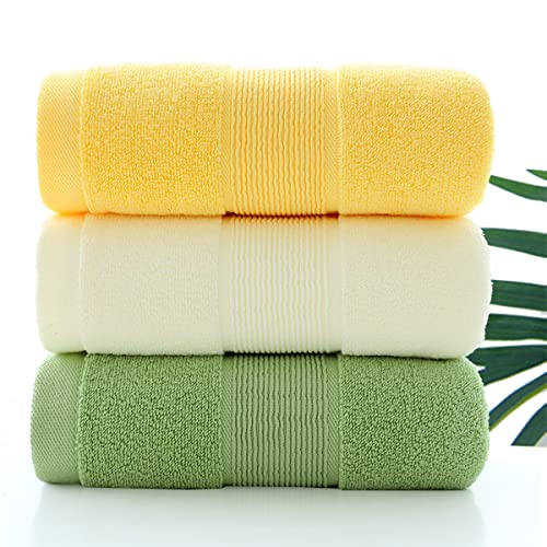 Pidada Hand Towels Set of 2 100% Cotton Absorbent Soft Towel for Bathroom 13.8 x 29.5 Inch (Yellow)