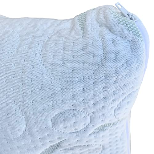 Memory Foam Travel Pillow - Camping Pillow - Cooling Rayon Made from Bamboo and Polyester Cover - Machine Washable - Great for Airplanes and Cars