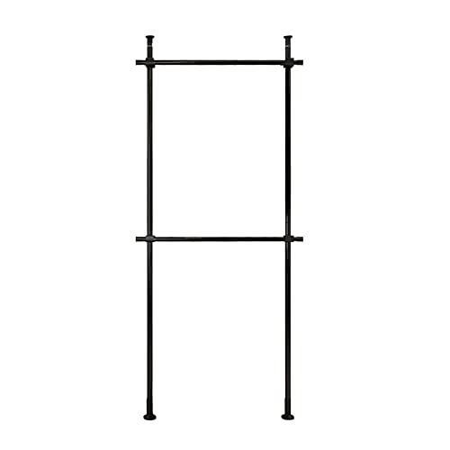 Goudergo Clothing Garment Rack Double rod type,Metal portable coat rack freestanding,Black Extendable coat racks for hanging clothes,Stainless Steel,up to 260lbs