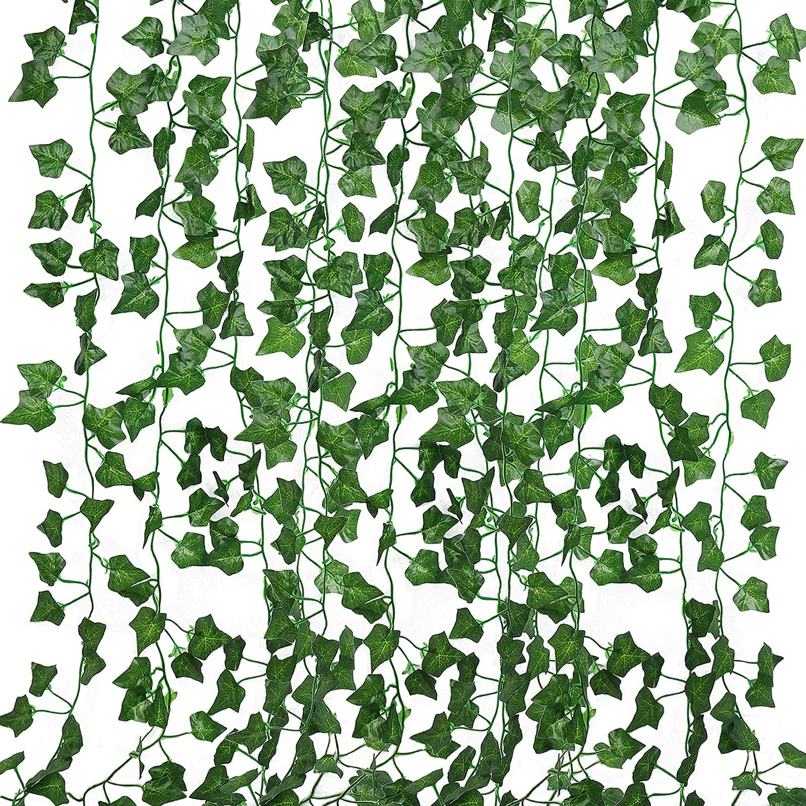 RECUTMS Fake Vines for Room Decor 86 FT Artificial Ivy Garland Hanging Plants Faux Greenery Leaves Bedroom Decor Aesthetic for Wall Wedding Party Home Garden Office Patio Outdoor Decoration(12 Pack)