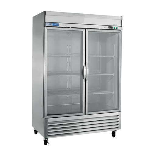 Kratos Commercial Refrigerator - 2 Glass Door Reach-in Dispaly Refrigerator, 54" W, 49 Cu Ft (69K-761)
