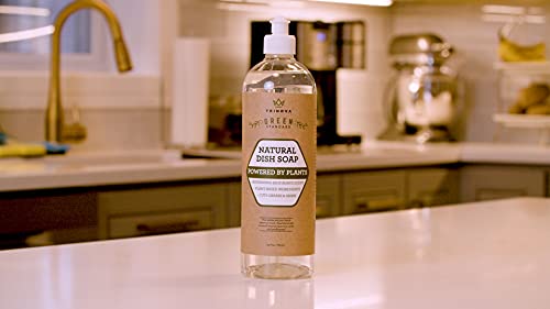 TriNova Natural Dish Soap Organic Formula - for Cleaning Dishes & Washing All Kitchen Items. Powerful & Eco Friendly Cleaner (2 Pack of 24 oz Bottles)