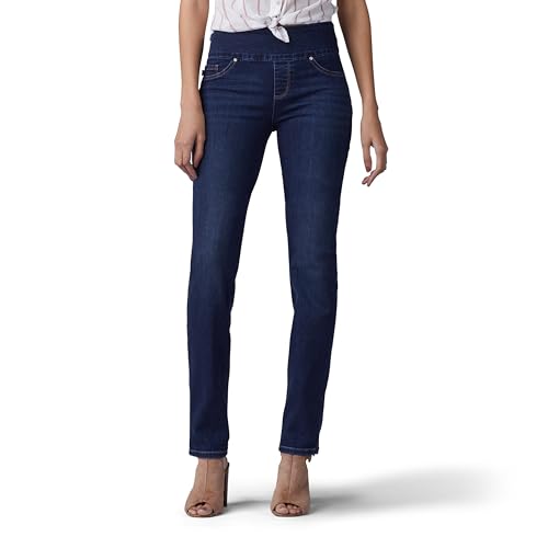 Lee Women's Sculpting Fit Slim Leg Pull On Jean, Infinity, 10 Long