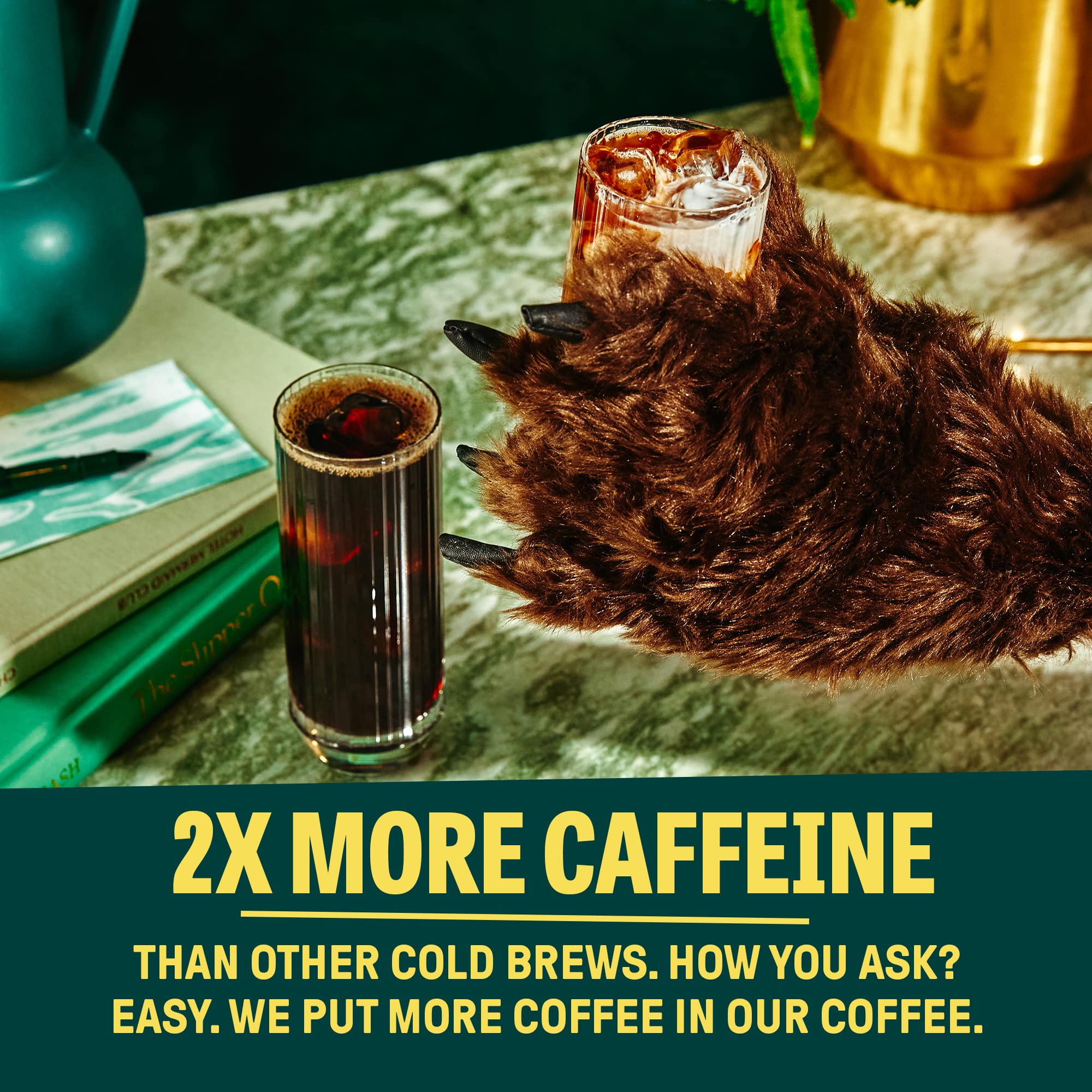 Wandering Bear Organic Straight Black Cold Brew Coffee On-the-Go, Iced Coffee, 11 fl oz, 1 pack - Extra Strong, Smooth, Organic, Unsweetened, Shelf-Stable, Ready to Drink, Cold Coffee, Cold Brewed Coffee