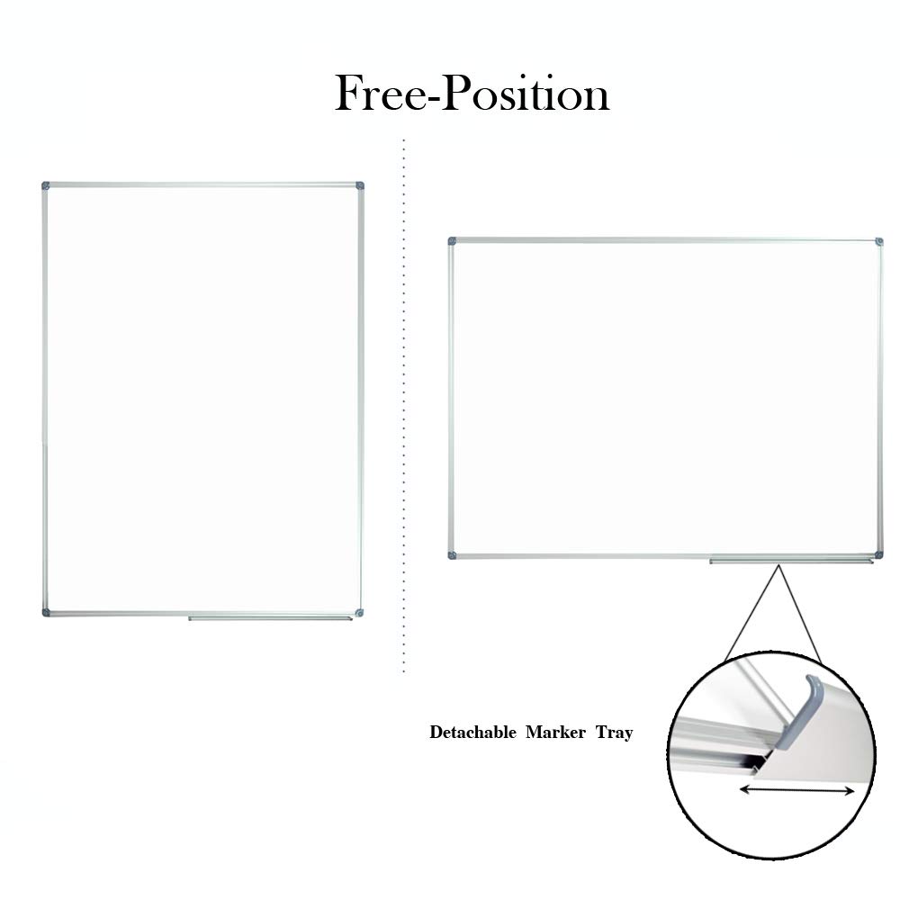 JILoffice Magnetic Dry Erase Board/Whiteboard, White Board 48 x 36 Inch, Silver Aluminum Frame Wall Mounted Board for Office Home and School