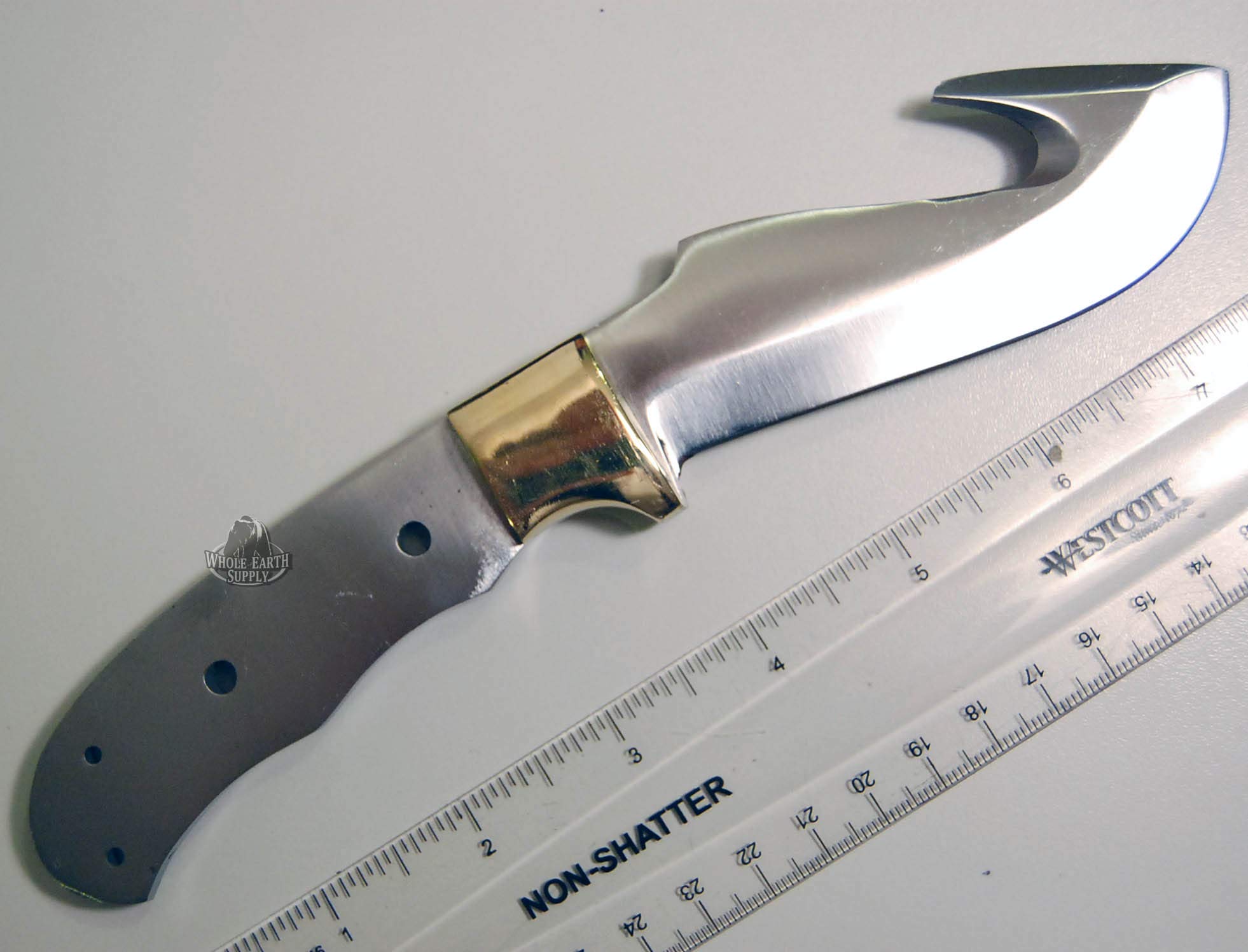 Whole Earth Supply 420 Stainless Steel Knife (420 Stainless Steel, Pair of 4 inch Guthook Blades)