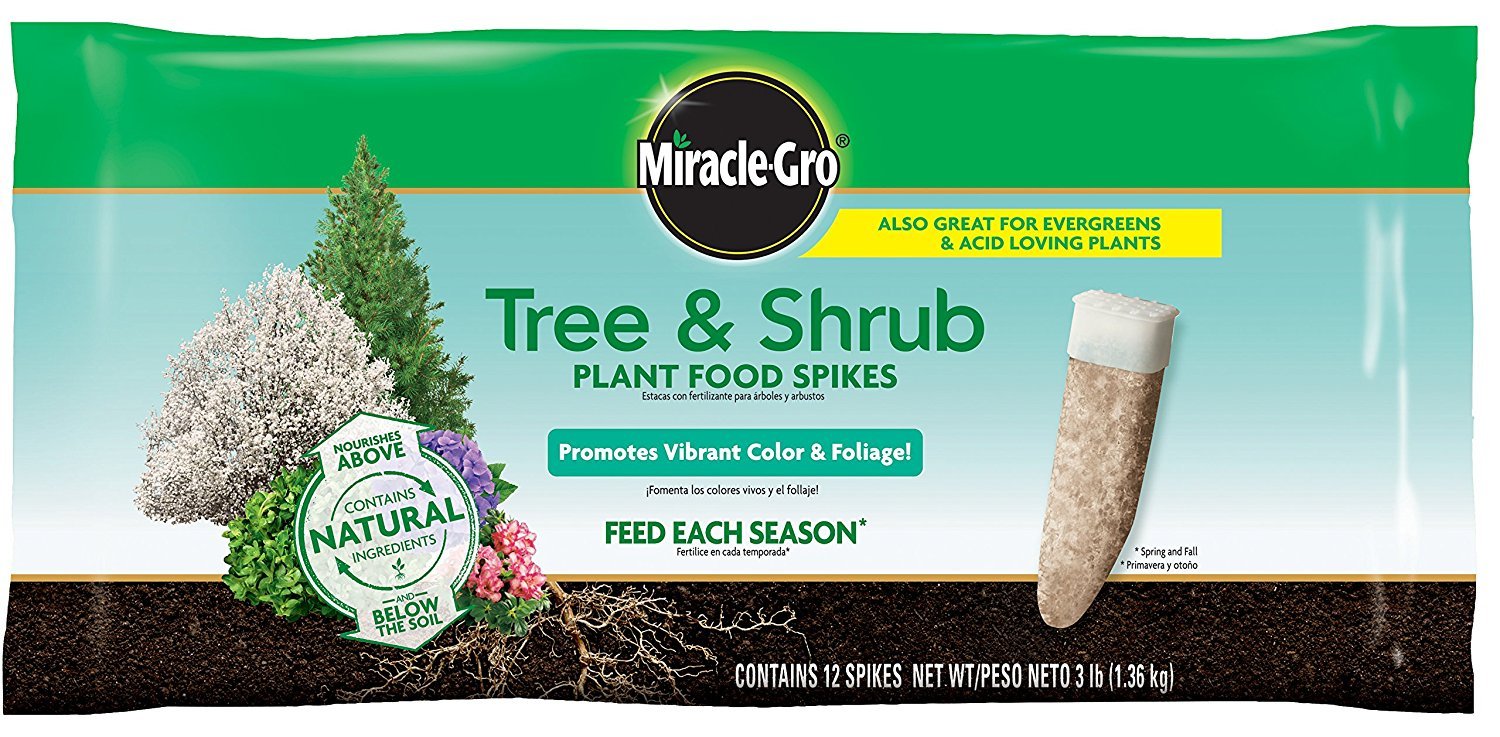 2 X Miracle-Gro Tree & Shrub Fertilizer Spikes - 12 PK