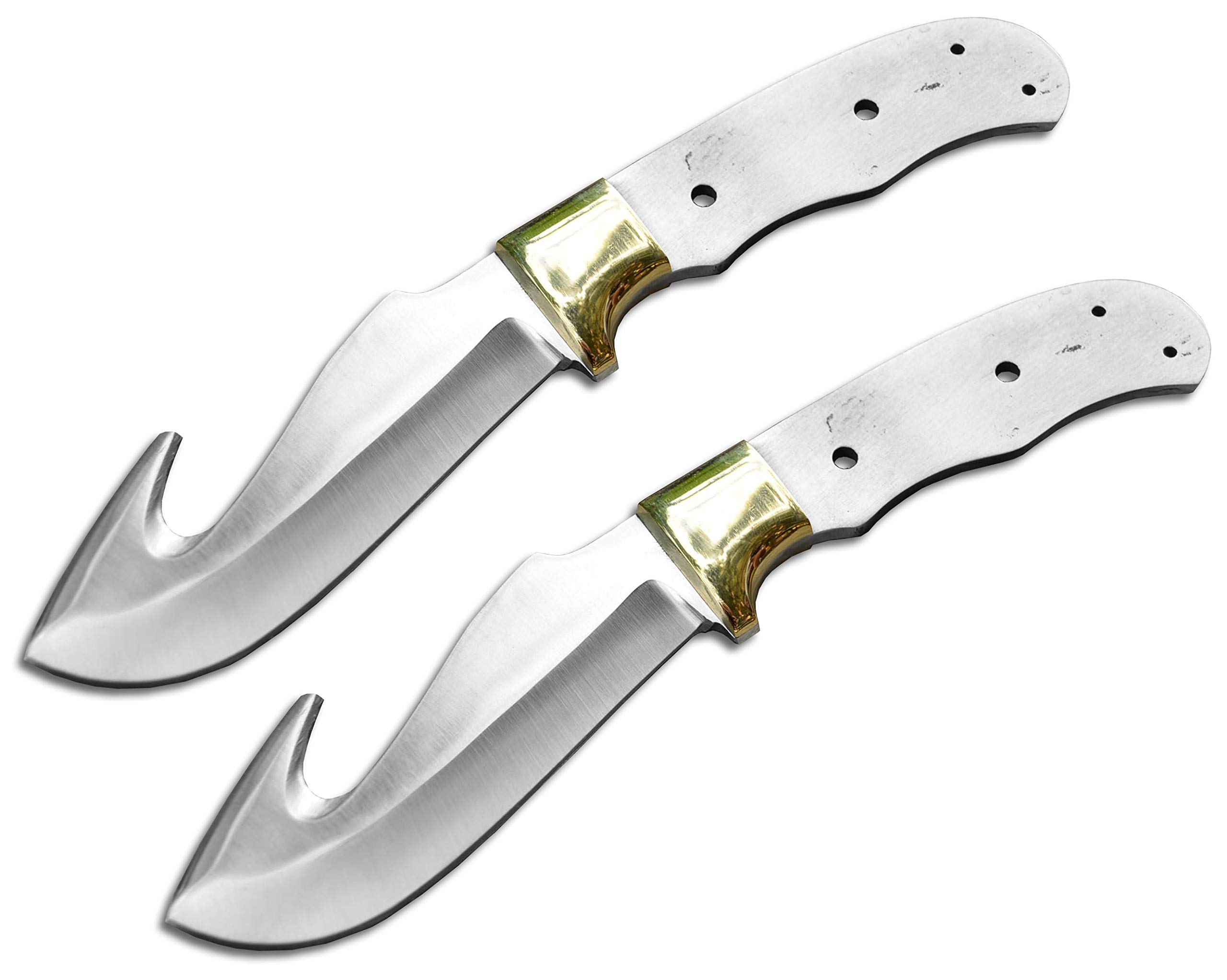 Whole Earth Supply 420 Stainless Steel Knife (420 Stainless Steel, Pair of 4 inch Guthook Blades)