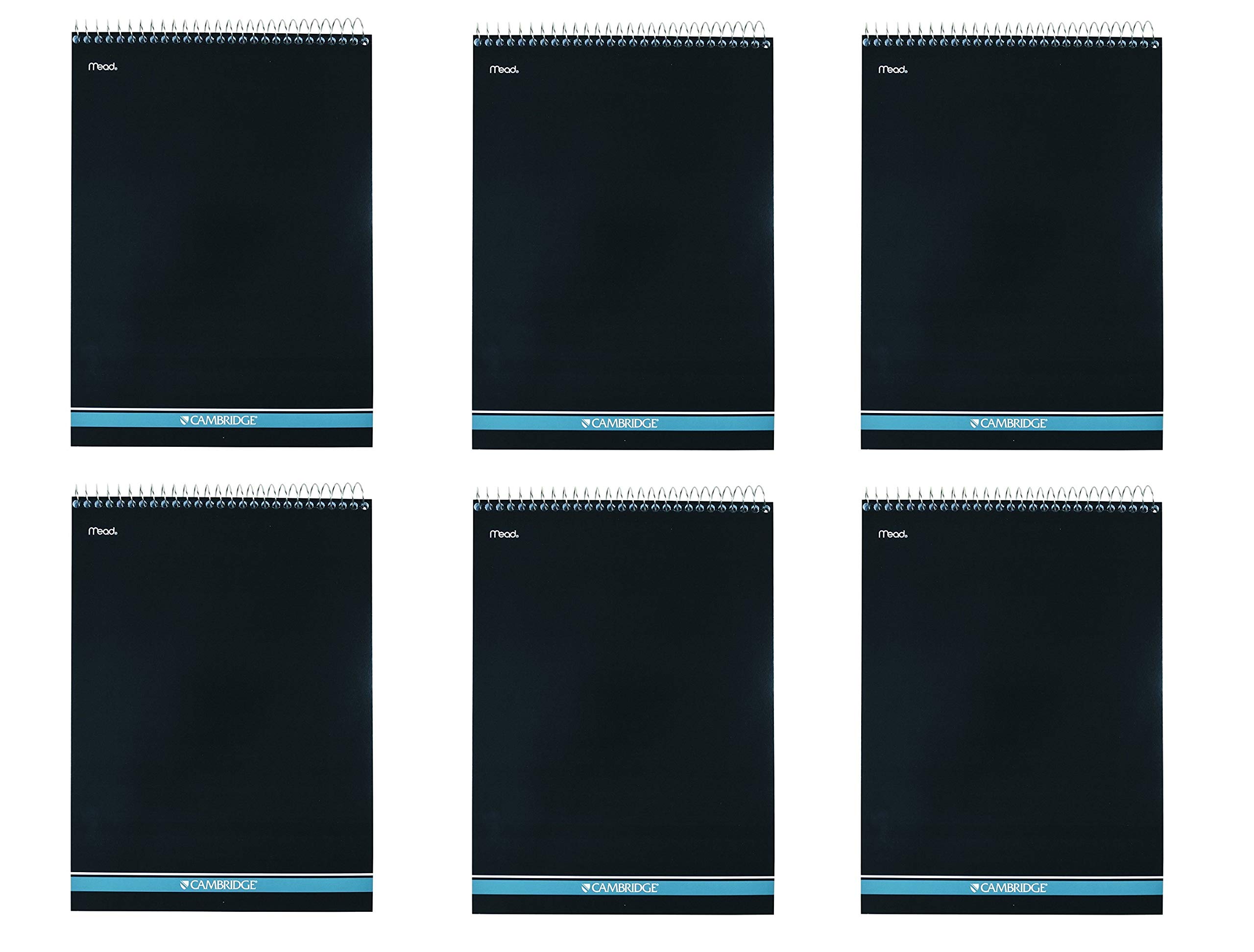 Mead Cambridge Notebook, Wirebound Notepad, Stiff-Back, 8.5 x 11 inches, White, 6 Pack (59882)
