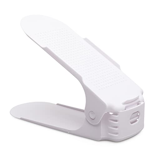 CWBEATS Shoe Slot Organizer - 20 Pieces Double Deck Shoe Rack Design - 4 Adjustable Heights - Complete with Sneaker Balls