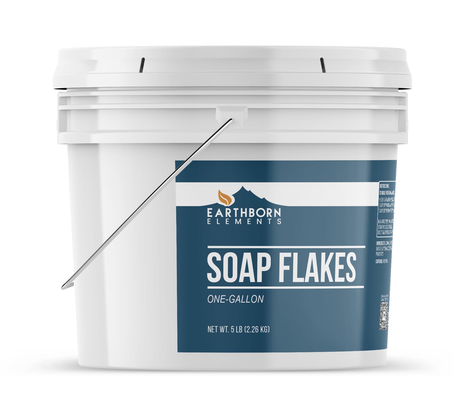 Earthborn Elements Soap Flakes, Homemade Laundry Detergent, Tallow-Based, Unscented (1 Gallon)
