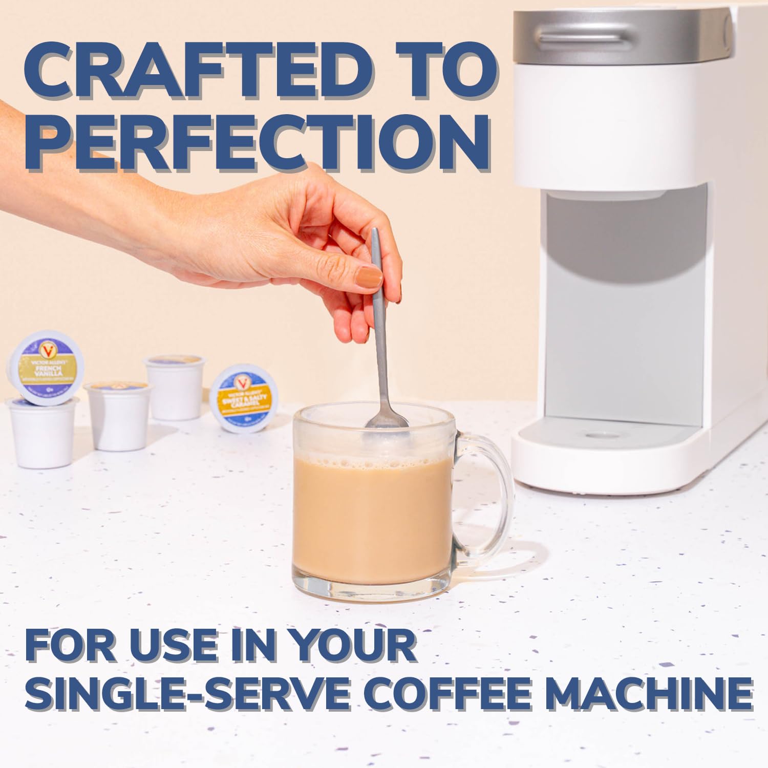 Victor Allen's Coffee French Vanilla Flavored Cappuccino Mix, 12 Count, Single Serve Coffee Pods for Keurig K-Cup Brewers