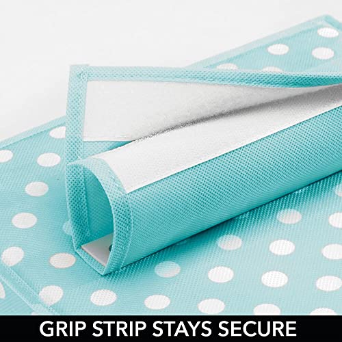 mDesign Soft Fabric Over Closet Rod Hanging Storage Organizer with 6 Shelves for Child/Kids Room or Nursery - Polka Dot Pattern - 2 Pack - Turquoise Blue with White Dots