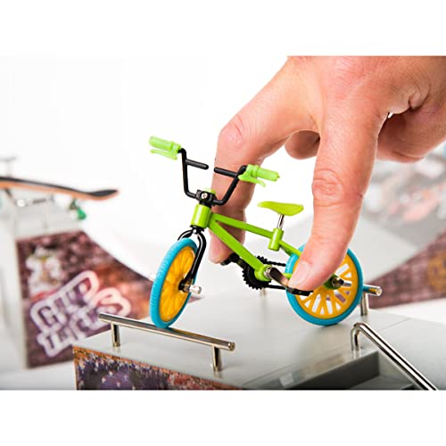 Grip and Tricks - Blue Finger BMX Freestyle with 2 Extra Toy Bike Wheels and 1 Finger Bikes Tool - Pack 1 Finger Toy for Kids 6+ Years Old