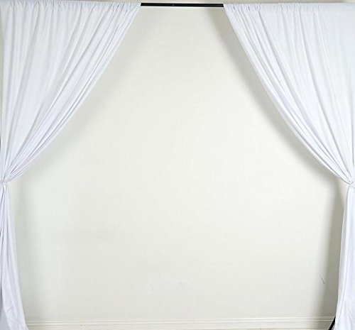 Set Of 2 Satin Curtain Panel Backdrops With Rod Pockets - 5FTx8FT (Royal Blue)