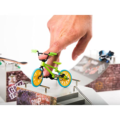 Grip and Tricks - Blue Finger BMX Freestyle with 2 Extra Toy Bike Wheels and 1 Finger Bikes Tool - Pack 1 Finger Toy for Kids 6+ Years Old