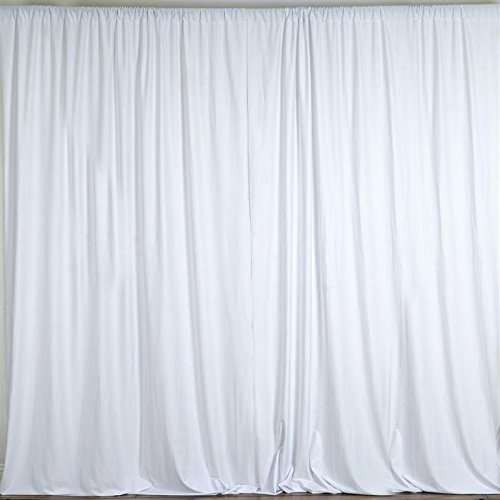 Set Of 2 Satin Curtain Panel Backdrops With Rod Pockets - 5FTx8FT (Royal Blue)