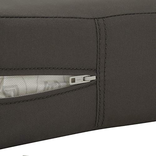 Classic Accessories Ravenna Water-Resistant 21 x 19 x 5 Inch Patio Seat Cushion, Espresso, Patio Loveseat Cushion