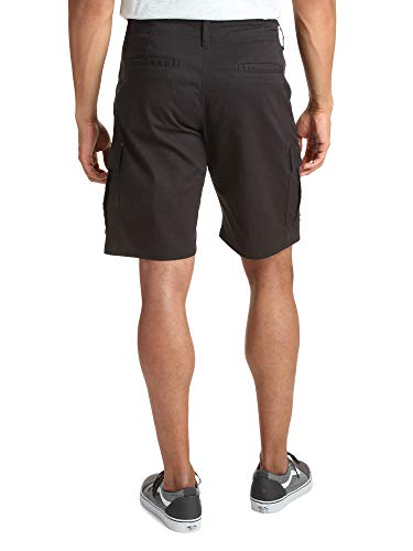 Wrangler Authentics Men’s Big & Tall Classic Relaxed Fit Stretch Cargo Short, Black Twill, 48