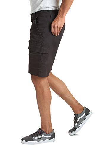 Wrangler Authentics Men’s Big & Tall Classic Relaxed Fit Stretch Cargo Short, Black Twill, 48
