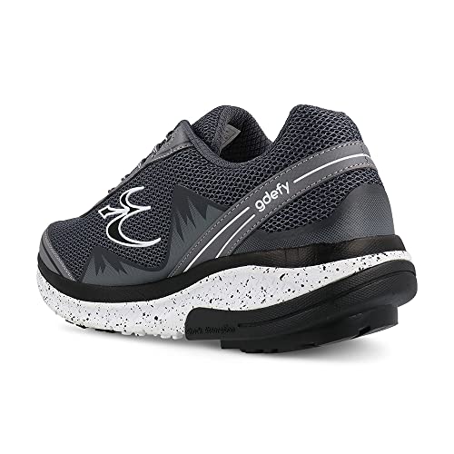G-DEFY Mighty Walk Men’s Orthopedic Walking Shoe | VersoShock Technology for Pain Associated with Running | Prolonged Standing | Arch Support | Diabetic Shoes | Wide Shoes | Free Custom Orthotic Grey