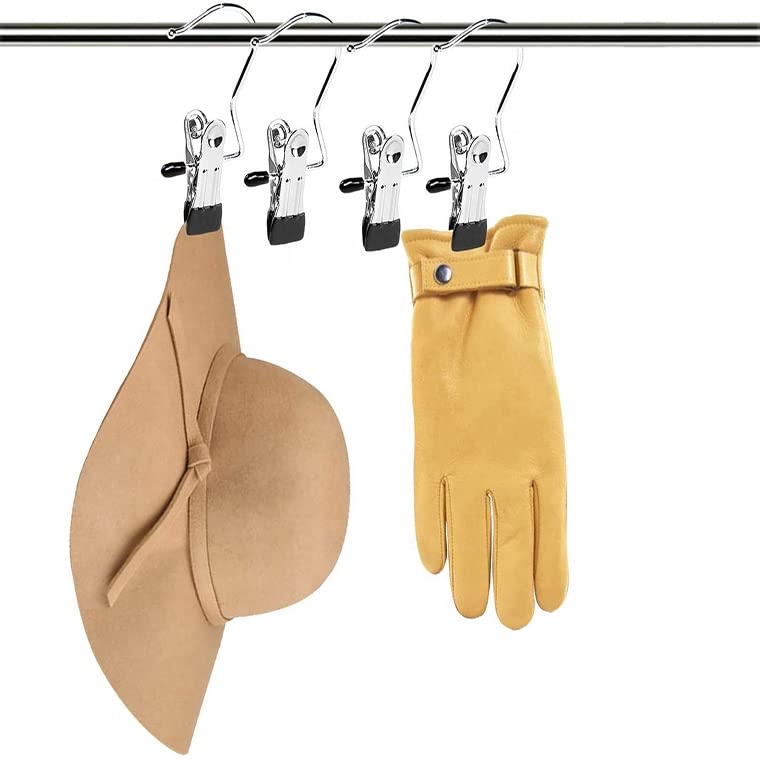 Homa Jia Pants Hangers Space Saver 3 Pack and 4 Heavy Duty Clips, Space Saving Multi Bar Metal Pant Hangers, Stable with Non-Slip Padding, Perfect for Hang Jeans Trousers Ties Scarf Belt Etc