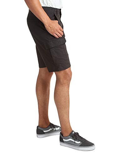 Wrangler Authentics Men’s Big & Tall Classic Relaxed Fit Stretch Cargo Short, Black Twill, 48