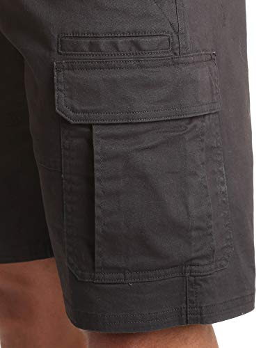 Wrangler Authentics Men’s Big & Tall Classic Relaxed Fit Stretch Cargo Short, Black Twill, 48