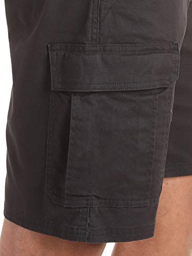 Wrangler Authentics Men’s Big & Tall Classic Relaxed Fit Stretch Cargo Short, Black Twill, 48