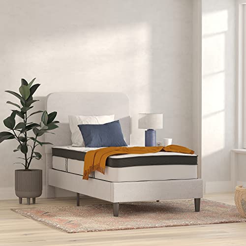 Flash Furniture Capri Comfortable Sleep 12" Hybrid Pocket Spring and Foam Mattress in a Box, Foam Pocket Spring Hybrid Mattress for Pressure Relief, Twin