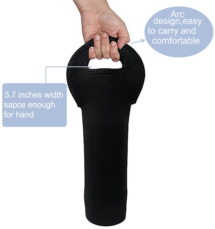 Eacolle Wine Carrier Tote Bag Set of 3 Neoprene Champagne Bottles Protective Travel Bag Beer Cans Water Bottle Holder for Safe Transportation(Black)