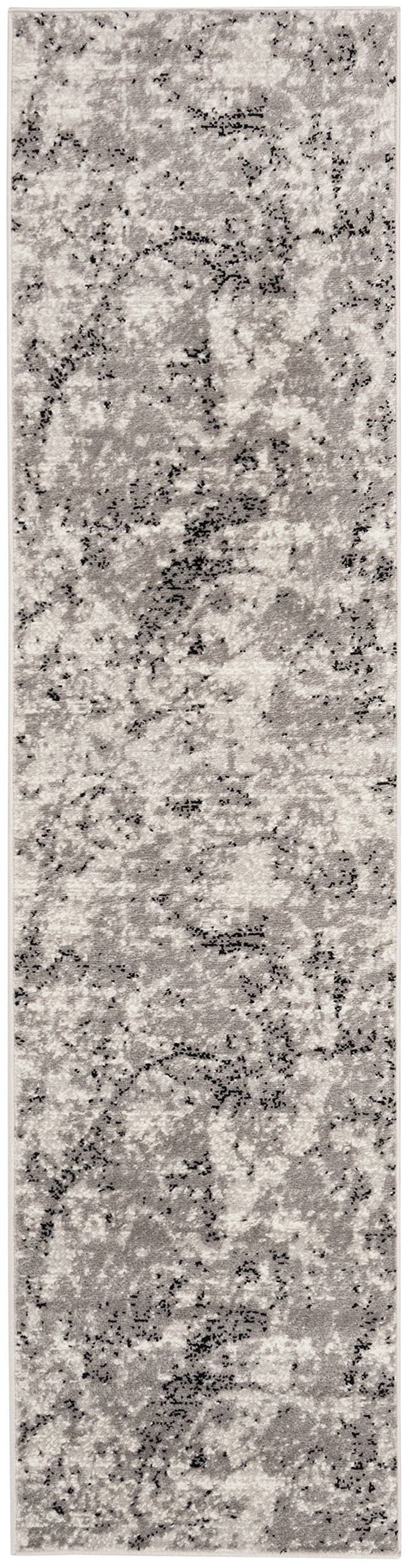SAFAVIEH Skyler Collection 2' x 12' Grey/Ivory SKY186K Modern Abstract Non-Shedding Living Room Bedroom Runner Rug
