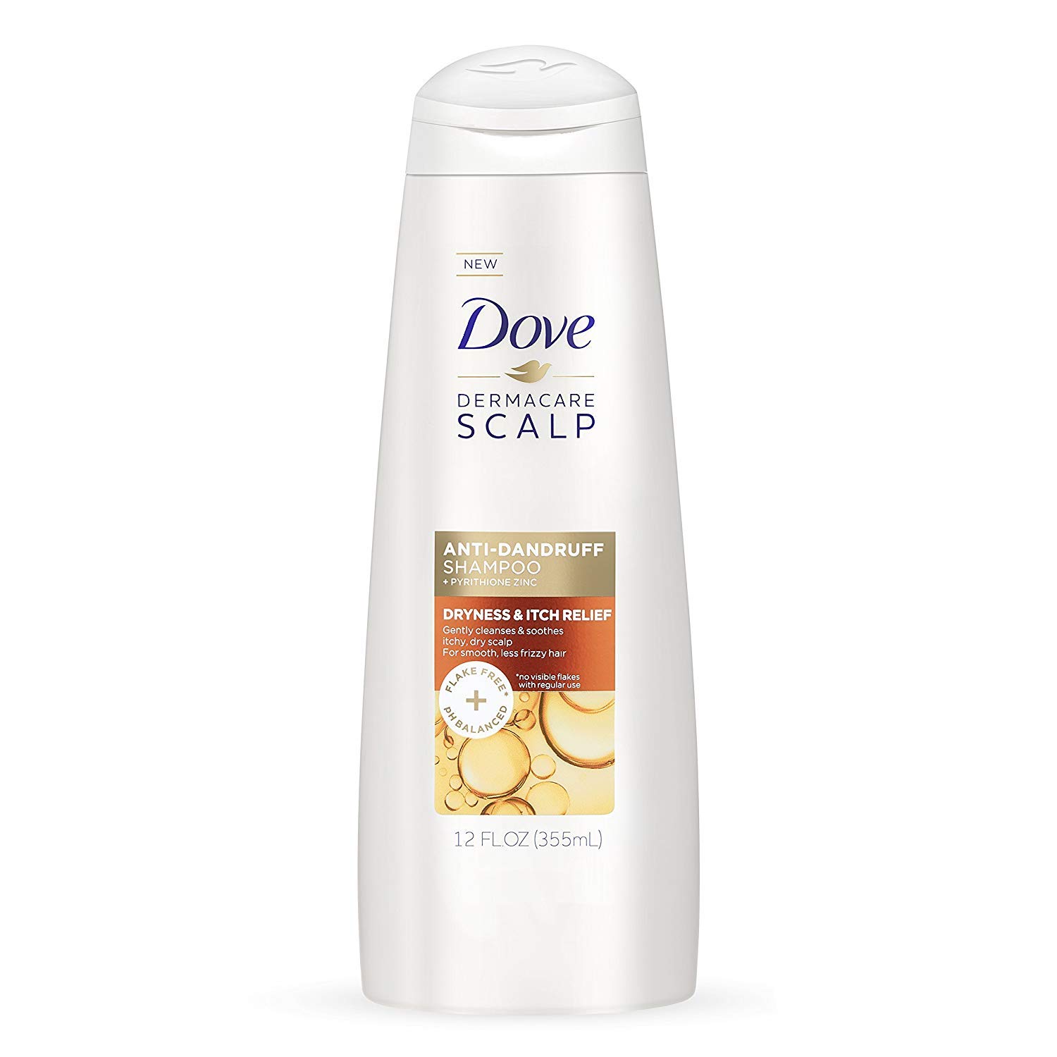 Dove Dermacare Scalp Haircare - Anti-Dandruff Shampoo - Dryness & Itch Relief - Net Wt. 12 FL OZ (355 mL) Per Bottle - Pack of 3 Bottles