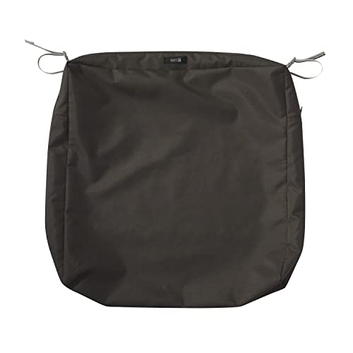 Classic Accessories Ravenna Water-Resistant 21 x 19 x 5 Inch Patio Seat Cushion, Espresso, Patio Loveseat Cushion