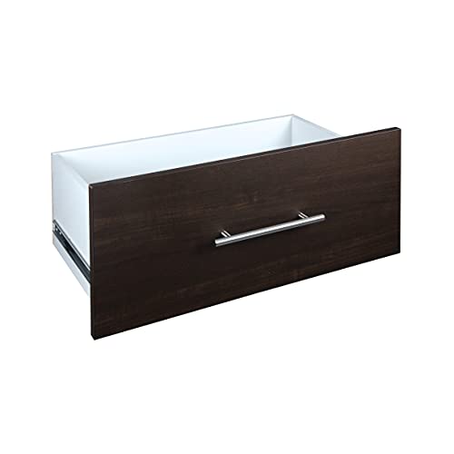 ClosetMaid SuiteSymphony Wood Drawer, Add On Accessory, Modern Style, for Storage, Closet Clothes, x 10” Size for 25 in. Units, Graphite Grey/Satin Nickel