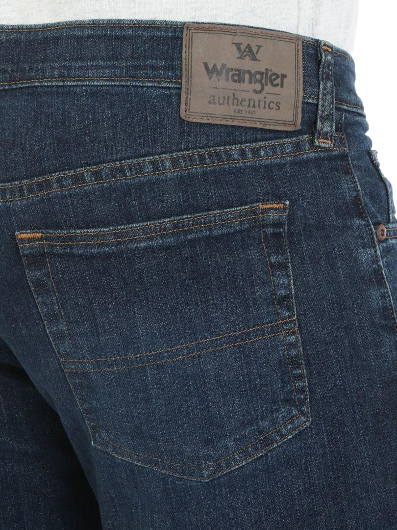 Wrangler Authentics Men's Big & Tall Comfort Flex Waist Relaxed Fit Jean, Carbon, 46W x 30L