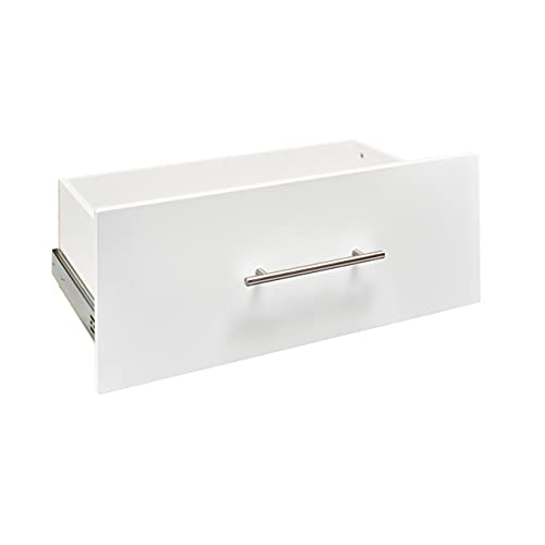 ClosetMaid SuiteSymphony Wood Drawer, Add On Accessory, Modern Style, for Storage, Closet Clothes, x 10” Size for 25 in. Units, Graphite Grey/Satin Nickel