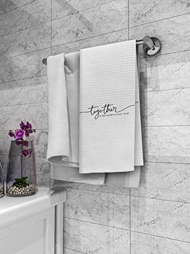 DIBOR Funny Quote I Love Us Together Sign Bath Towels,Love Decorative Absorbent Drying Cloth Hand Towels Tea Towels Dishcloth for Bathroom Kitchen,Funny Couples Gifts(Set of 2)